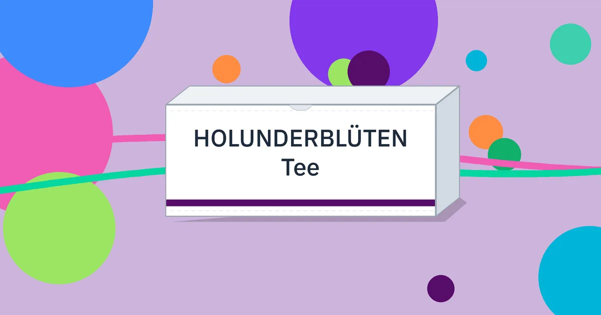 Symbolbild: Packung mit der Aufschrift HOLUNDERBLÜTEN Tee (PZN 20278370) – Verfügbarkeit und Bezug in Apotheken in Frankfurt am Main