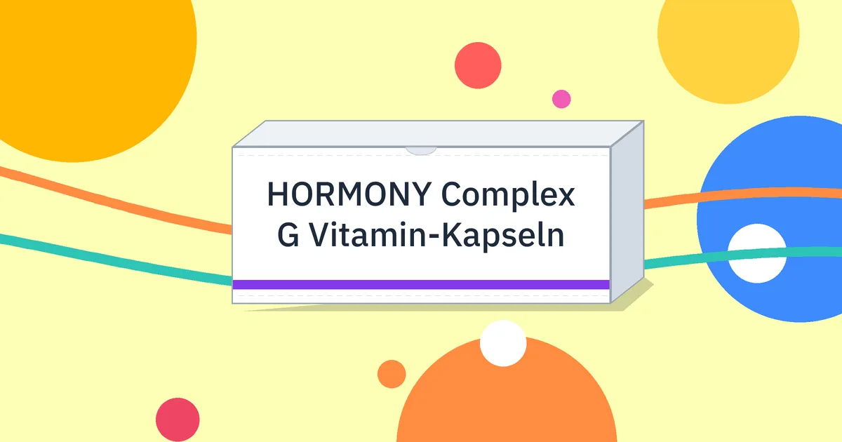 Symbolbild: Packung mit der Aufschrift HORMONY Complex G Vitamin-Kapseln (PZN 15587198) – Verfügbarkeit und Bezug in Apotheken in Frankfurt am Main
