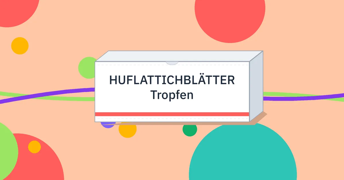 Symbolbild: Packung mit der Aufschrift HUFLATTICHBLÄTTER Tropfen (PZN 17377275) – Verfügbarkeit und Bezug in Apotheken in Frankfurt am Main