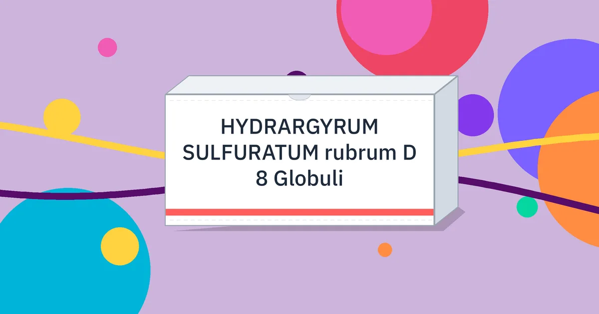 Symbolbild: Packung mit der Aufschrift HYDRARGYRUM SULFURATUM rubrum D 8 Globuli (PZN 18759406) – Verfügbarkeit und Bezug in Apotheken in Frankfurt am Main