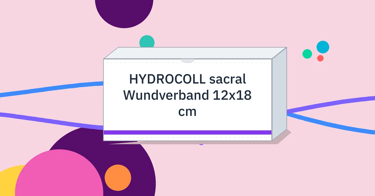 Symbolbild: Packung mit der Aufschrift HYDROCOLL sacral Wundverband 12x18 cm (PZN 17309032) – Verfügbarkeit und Bezug in Apotheken in Frankfurt am Main