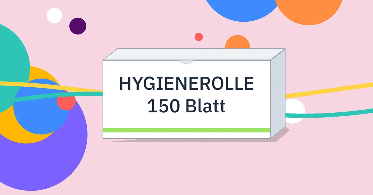 Symbolbild: Packung mit der Aufschrift HYGIENEROLLE 150 Blatt (PZN 11222790) – Verfügbarkeit und Bezug in Apotheken in Frankfurt am Main