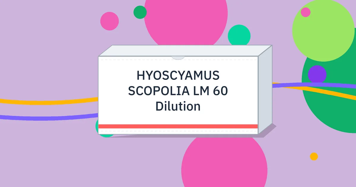 Symbolbild: Packung mit der Aufschrift HYOSCYAMUS SCOPOLIA LM 60 Dilution (PZN 13557945) – Verfügbarkeit und Bezug in Apotheken in Frankfurt am Main