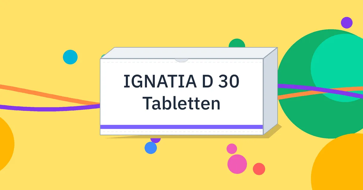 Symbolbild: Packung mit der Aufschrift IGNATIA D 30 Tabletten (PZN 02102555) – Verfügbarkeit und Bezug in Apotheken in Frankfurt am Main