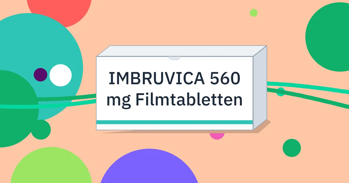 Symbolbild: Packung mit der Aufschrift IMBRUVICA 560 mg Filmtabletten (PZN 19365017) – Verfügbarkeit und Bezug in Apotheken in Frankfurt am Main