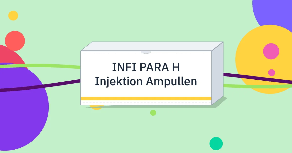 Symbolbild: Packung mit der Aufschrift INFI PARA H Injektion Ampullen (PZN 01044755) – Verfügbarkeit und Bezug in Apotheken in Frankfurt am Main