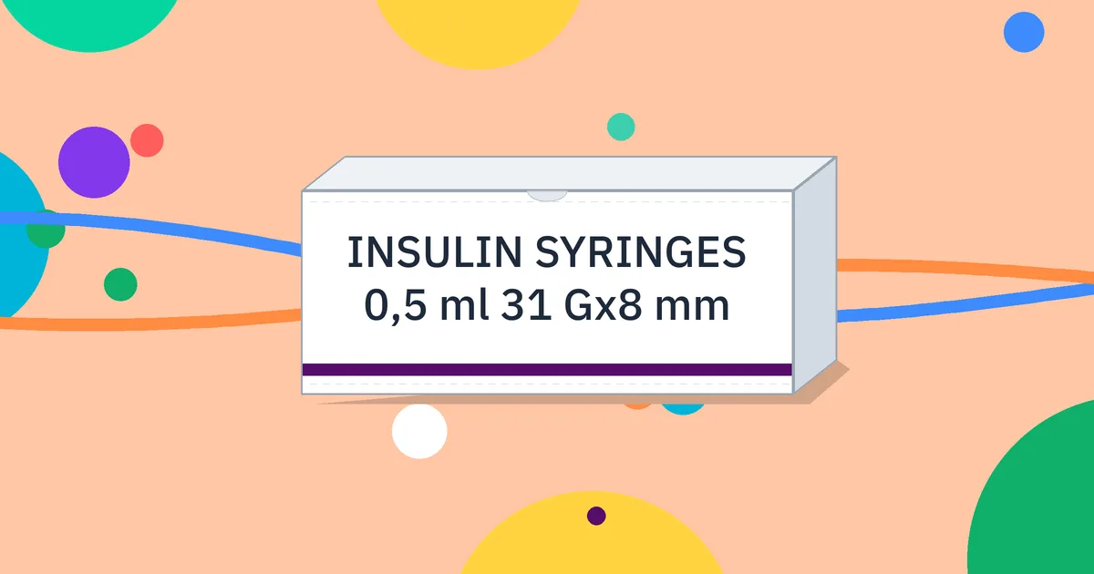 Symbolbild: Packung mit der Aufschrift INSULIN SYRINGES 0,5 ml 31 Gx8 mm (PZN 20177404) – Verfügbarkeit und Bezug in Apotheken in Frankfurt am Main