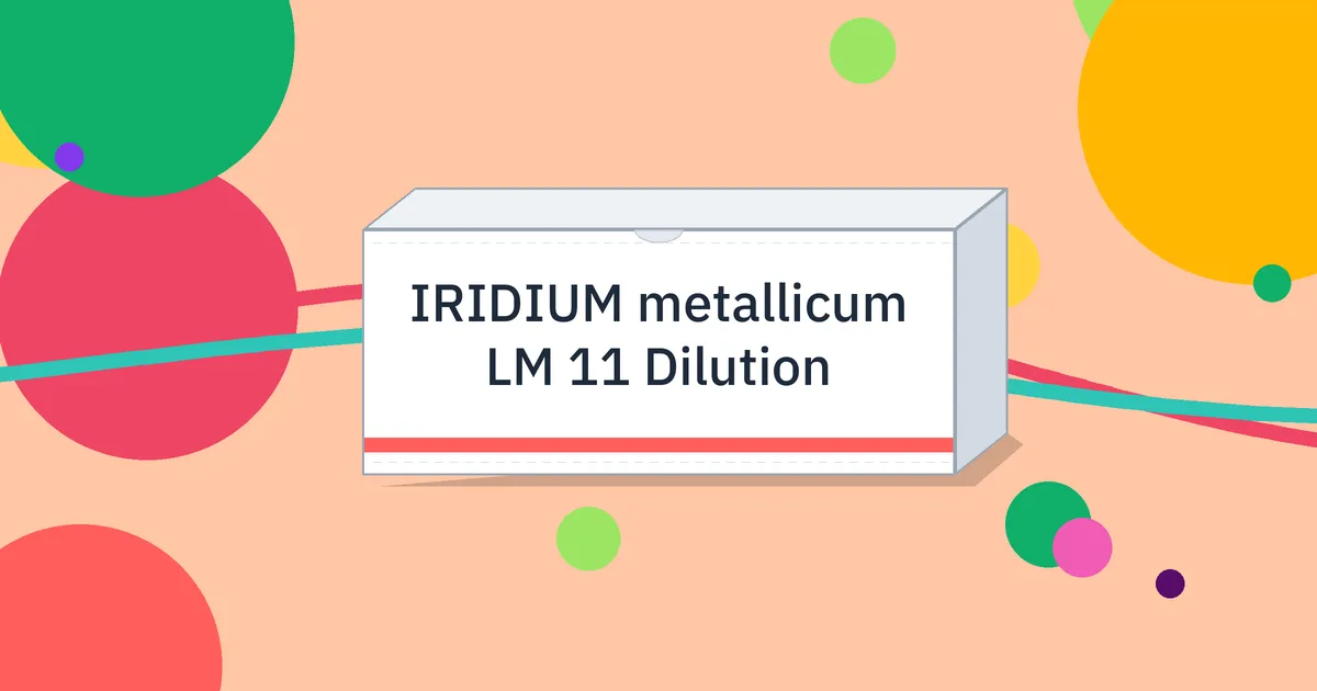 Symbolbild: Packung mit der Aufschrift IRIDIUM metallicum LM 11 Dilution (PZN 12913415) – Verfügbarkeit und Bezug in Apotheken in Frankfurt am Main