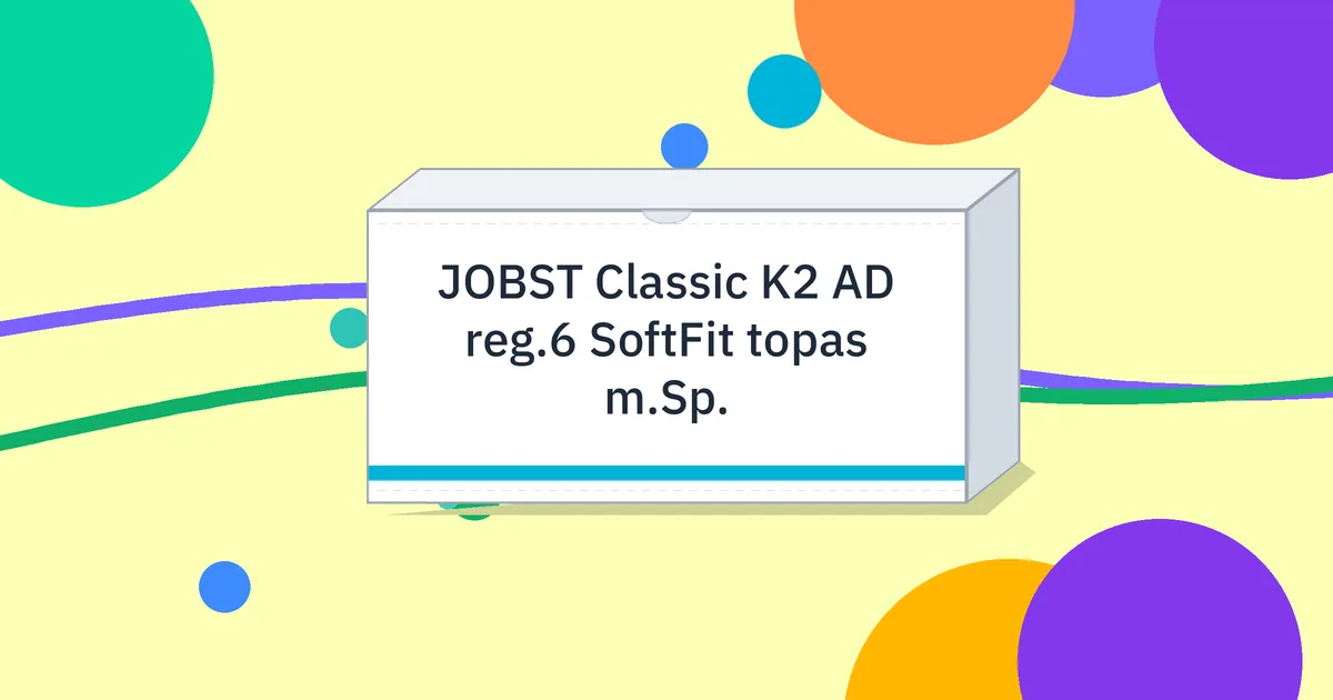 Symbolbild: Packung mit der Aufschrift JOBST Classic K2 AD reg.6 SoftFit topas m.Sp. (PZN 14222069) – Verfügbarkeit und Bezug in Apotheken in Frankfurt am Main