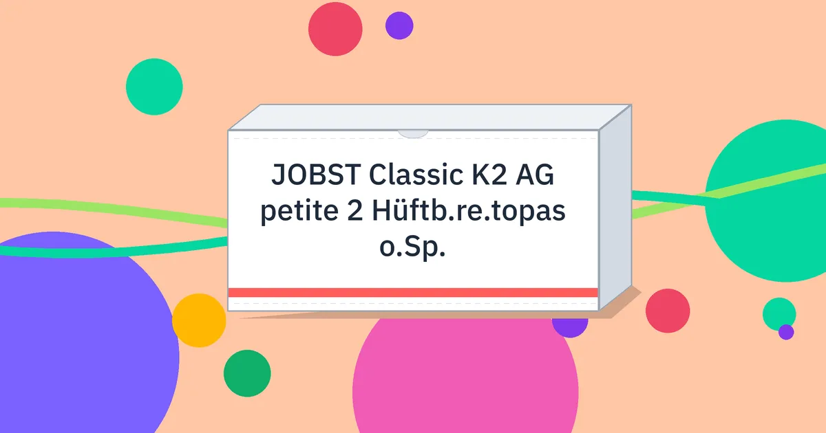 Symbolbild: Packung mit der Aufschrift JOBST Classic K2 AG petite 2 Hüftb.re.topas o.Sp. (PZN 13065886) – Verfügbarkeit und Bezug in Apotheken in Frankfurt am Main