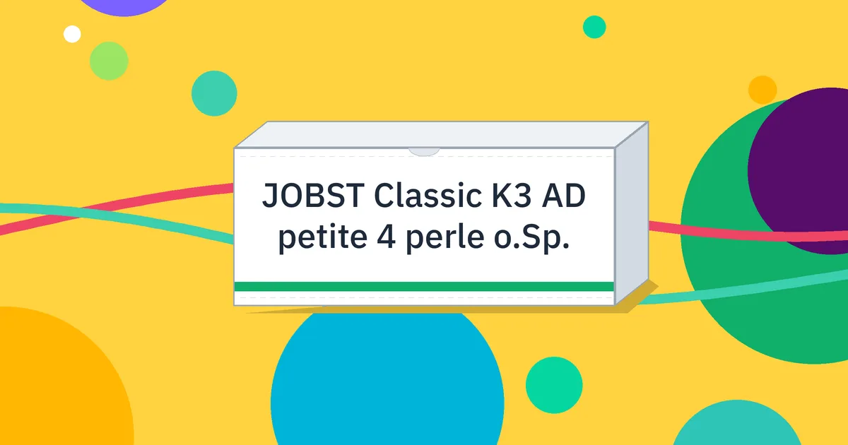 Symbolbild: Packung mit der Aufschrift JOBST Classic K3 AD petite 4 perle o.Sp. (PZN 13070491) – Verfügbarkeit und Bezug in Apotheken in Frankfurt am Main