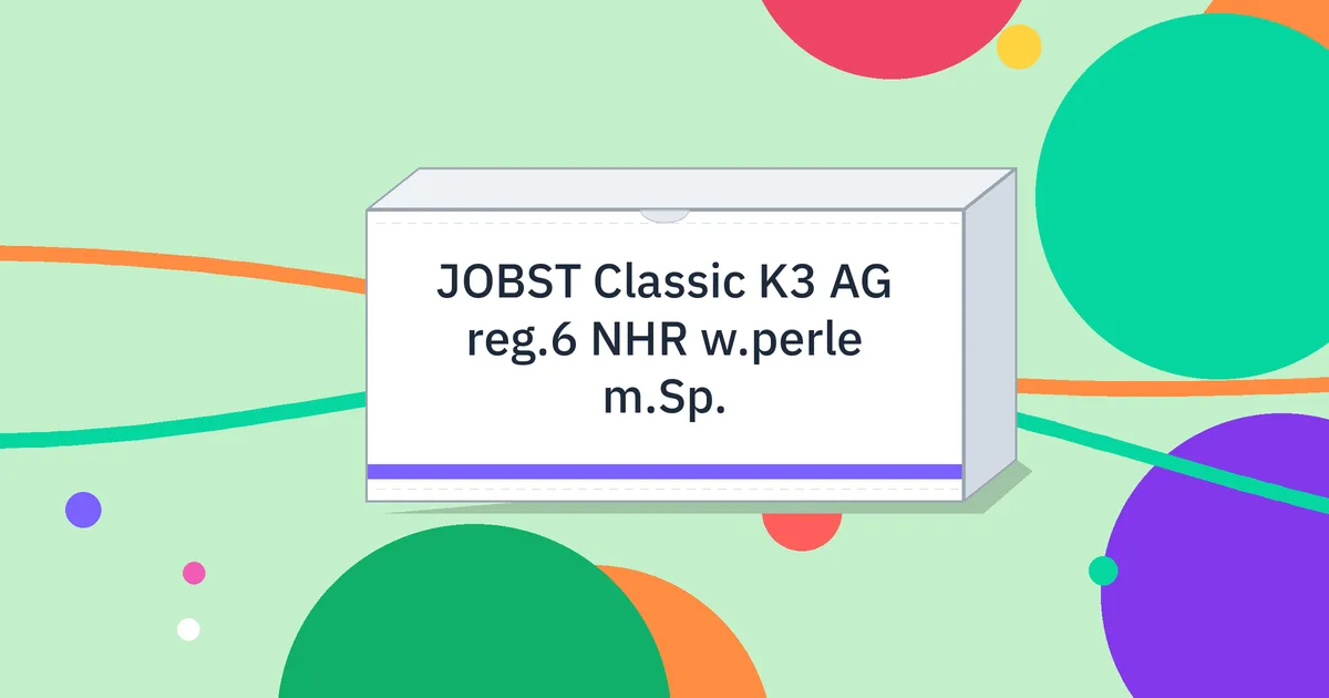 Symbolbild: Packung mit der Aufschrift JOBST Classic K3 AG reg.6 NHR w.perle m.Sp. (PZN 13073532) – Verfügbarkeit und Bezug in Apotheken in Frankfurt am Main