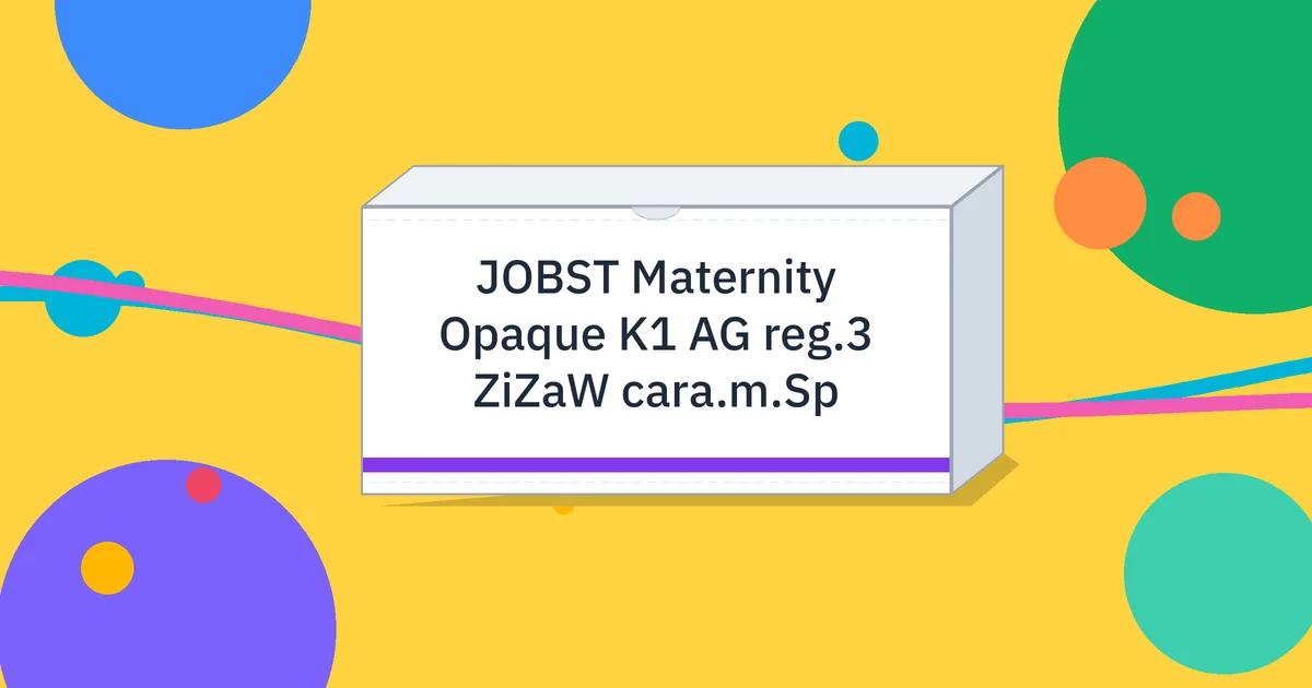Symbolbild: Packung mit der Aufschrift JOBST Maternity Opaque K1 AG reg.3 ZiZaW cara.m.Sp (PZN 15850129) – Verfügbarkeit und Bezug in Apotheken in Frankfurt am Main