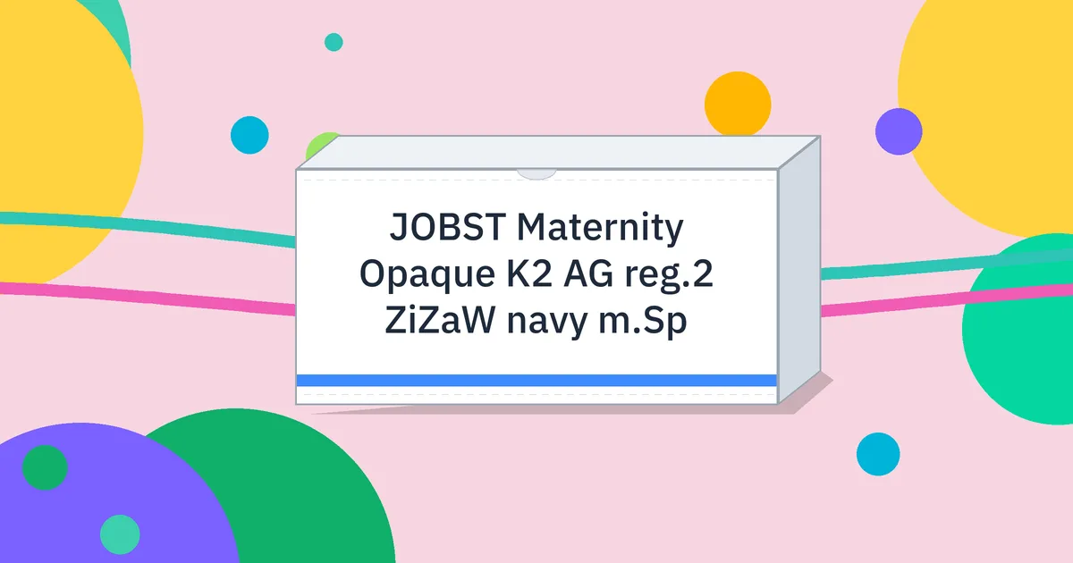 Symbolbild: Packung mit der Aufschrift JOBST Maternity Opaque K2 AG reg.2 ZiZaW navy m.Sp (PZN 15860671) – Verfügbarkeit und Bezug in Apotheken in Frankfurt am Main