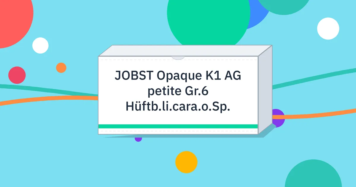 Symbolbild: Packung mit der Aufschrift JOBST Opaque K1 AG petite Gr.6 Hüftb.li.cara.o.Sp. (PZN 13097917) – Verfügbarkeit und Bezug in Apotheken in Frankfurt am Main
