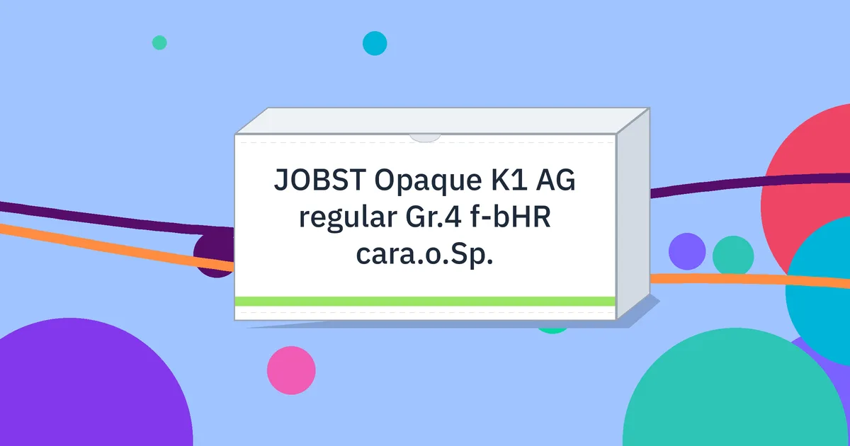 Symbolbild: Packung mit der Aufschrift JOBST Opaque K1 AG regular Gr.4 f-bHR cara.o.Sp. (PZN 13160478) – Verfügbarkeit und Bezug in Apotheken in Frankfurt am Main