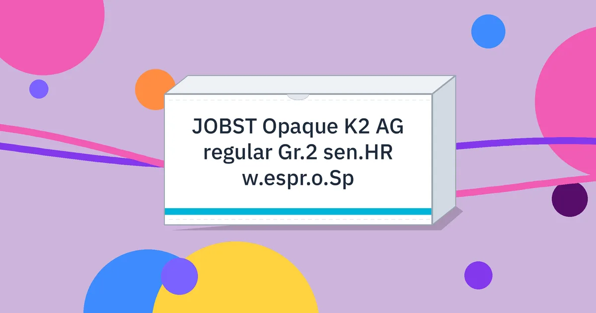 Symbolbild: Packung mit der Aufschrift JOBST Opaque K2 AG regular Gr.2 sen.HR w.espr.o.Sp (PZN 16282466) – Verfügbarkeit und Bezug in Apotheken in Frankfurt am Main