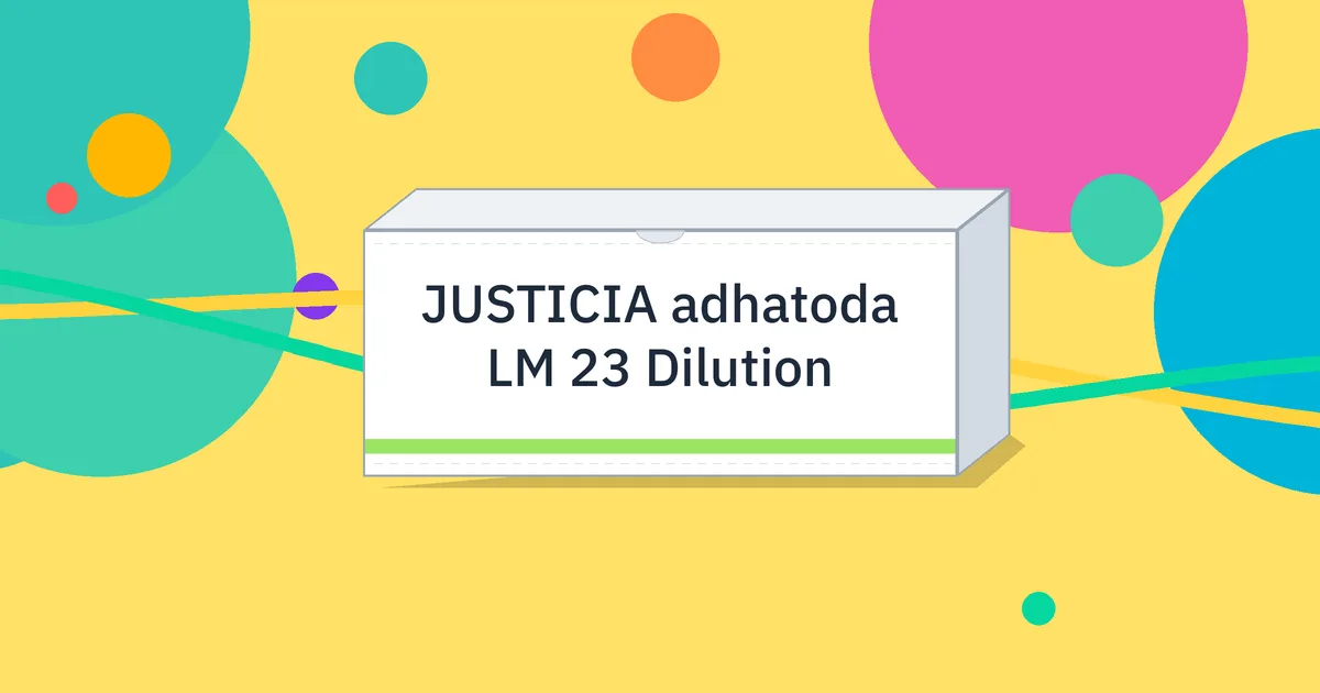 Symbolbild: Packung mit der Aufschrift JUSTICIA adhatoda LM 23 Dilution (PZN 13565689) – Verfügbarkeit und Bezug in Apotheken in Frankfurt am Main