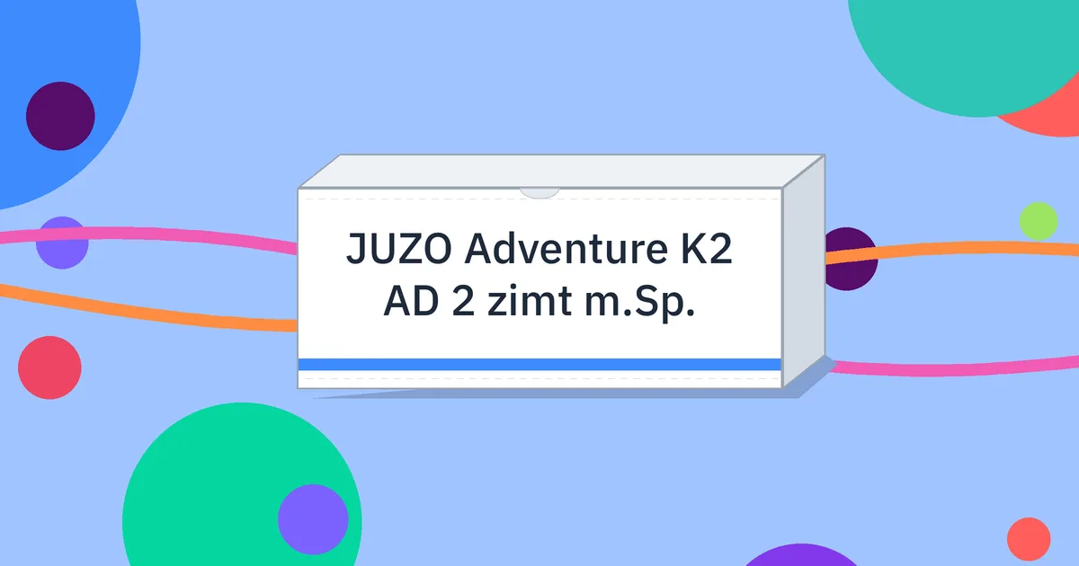 Symbolbild: Packung mit der Aufschrift JUZO Adventure K2 AD 2 zimt m.Sp. (PZN 16494412) – Verfügbarkeit und Bezug in Apotheken in Frankfurt am Main