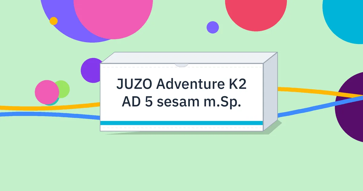 Symbolbild: Packung mit der Aufschrift JUZO Adventure K2 AD 5 sesam m.Sp. (PZN 16494518) – Verfügbarkeit und Bezug in Apotheken in Frankfurt am Main