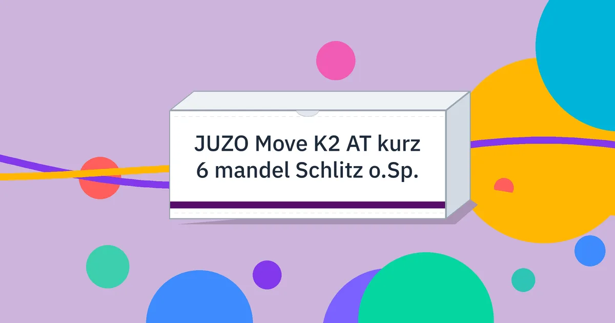 Symbolbild: Packung mit der Aufschrift JUZO Move K2 AT kurz 6 mandel Schlitz o.Sp. (PZN 20676610) – Verfügbarkeit und Bezug in Apotheken in Frankfurt am Main