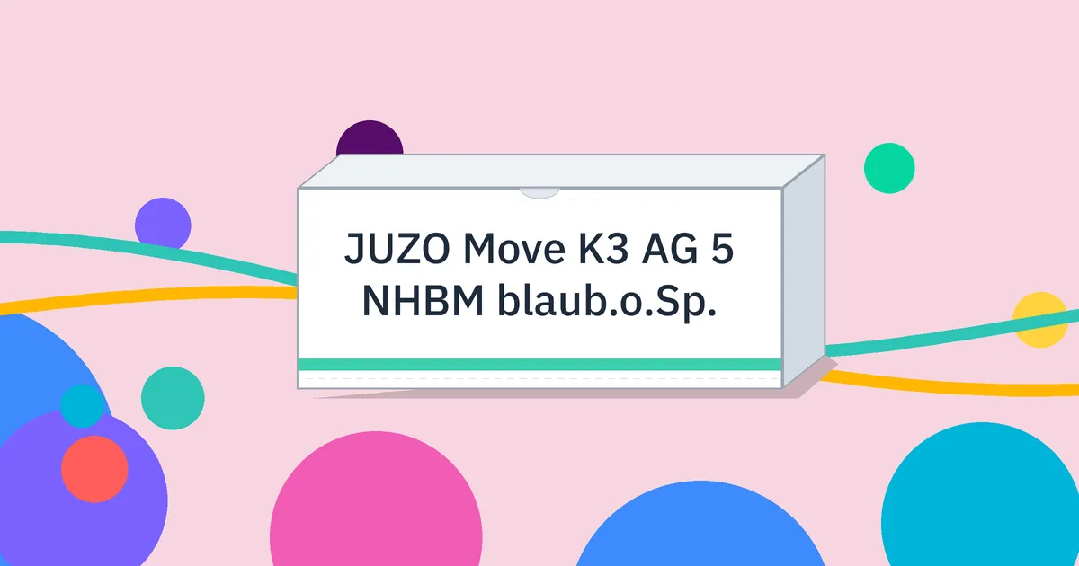 Symbolbild: Packung mit der Aufschrift JUZO Move K3 AG 5 NHBM blaub.o.Sp. (PZN 18588548) – Verfügbarkeit und Bezug in Apotheken in Frankfurt am Main