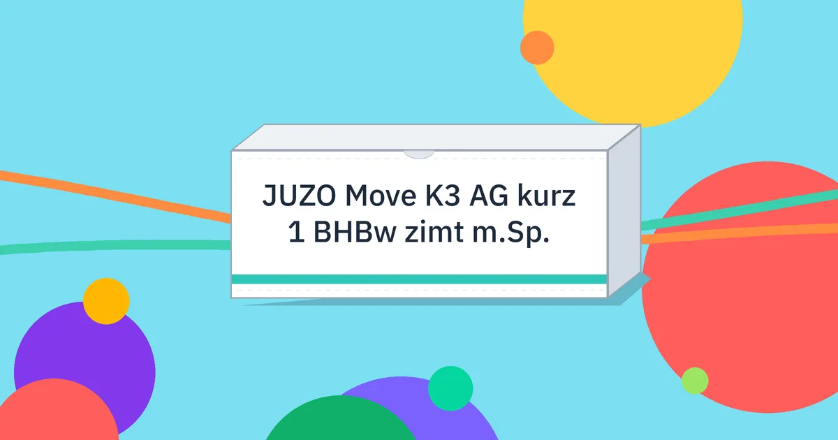 Symbolbild: Packung mit der Aufschrift JUZO Move K3 AG kurz 1 BHBw zimt m.Sp. (PZN 18579785) – Verfügbarkeit und Bezug in Apotheken in Frankfurt am Main