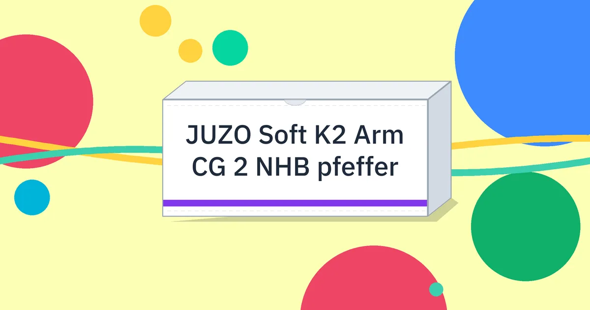 Symbolbild: Packung mit der Aufschrift JUZO Soft K2 Arm CG 2 NHB pfeffer (PZN 15510681) – Verfügbarkeit und Bezug in Apotheken in Frankfurt am Main