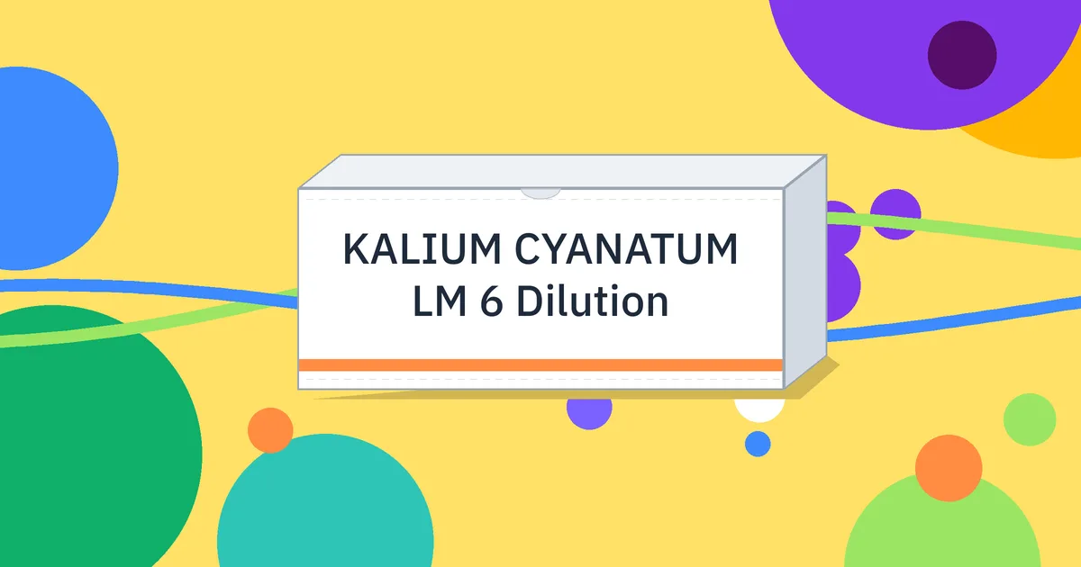 Symbolbild: Packung mit der Aufschrift KALIUM CYANATUM LM 6 Dilution (PZN 12920510) – Verfügbarkeit und Bezug in Apotheken in Frankfurt am Main