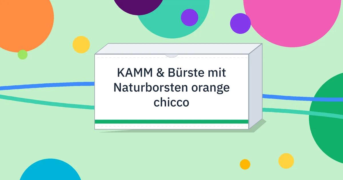 Symbolbild: Packung mit der Aufschrift KAMM & Bürste mit Naturborsten orange chicco (PZN 12489549) – Verfügbarkeit und Bezug in Apotheken in Frankfurt am Main
