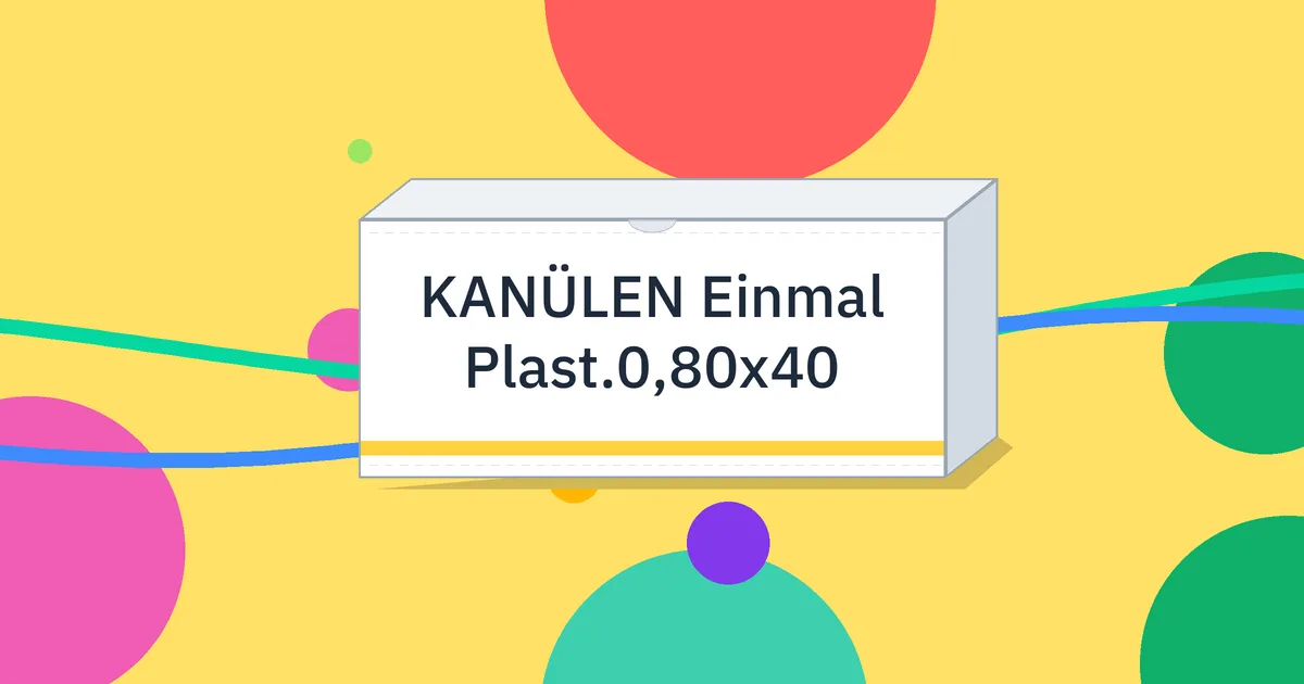 Symbolbild: Packung mit der Aufschrift KANÜLEN Einmal Plast.0,80x40 (PZN 01964220) – Verfügbarkeit und Bezug in Apotheken in Frankfurt am Main