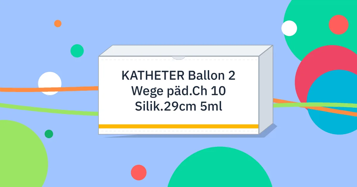 Symbolbild: Packung mit der Aufschrift KATHETER Ballon 2 Wege päd.Ch 10 Silik.29cm 5ml (PZN 06902488) – Verfügbarkeit und Bezug in Apotheken in Frankfurt am Main