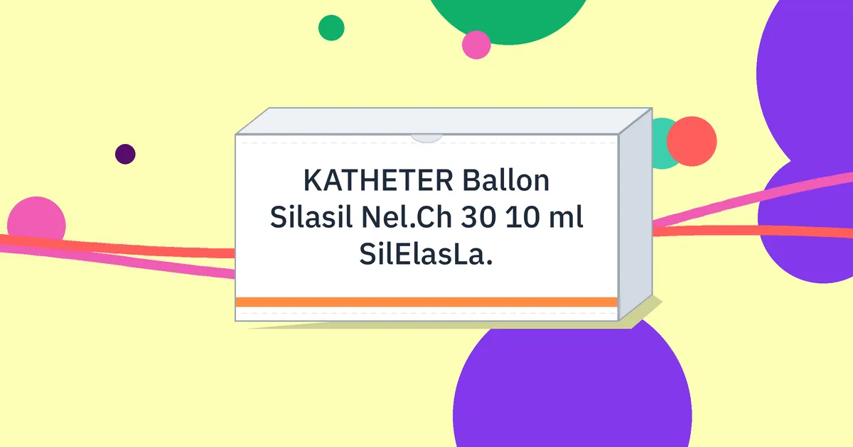 Symbolbild: Packung mit der Aufschrift KATHETER Ballon Silasil Nel.Ch 30 10 ml SilElasLa. (PZN 04903495) – Verfügbarkeit und Bezug in Apotheken in Frankfurt am Main