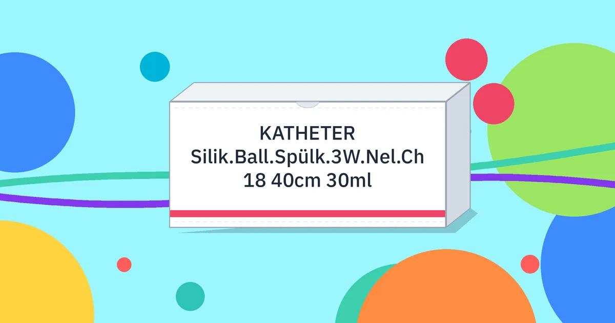 Symbolbild: Packung mit der Aufschrift KATHETER Silik.Ball.Spülk.3W.Nel.Ch 18 40cm 30ml (PZN 07653165) – Verfügbarkeit und Bezug in Apotheken in Frankfurt am Main