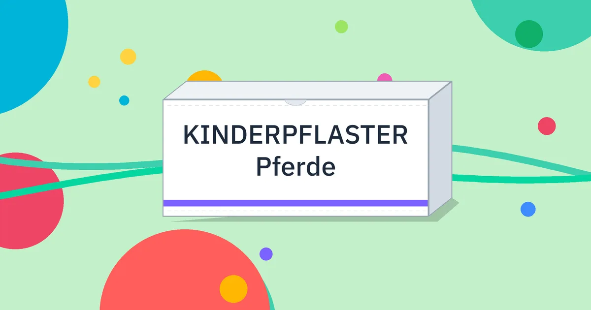 Symbolbild: Packung mit der Aufschrift KINDERPFLASTER Pferde (PZN 18663215) – Verfügbarkeit und Bezug in Apotheken in Frankfurt am Main