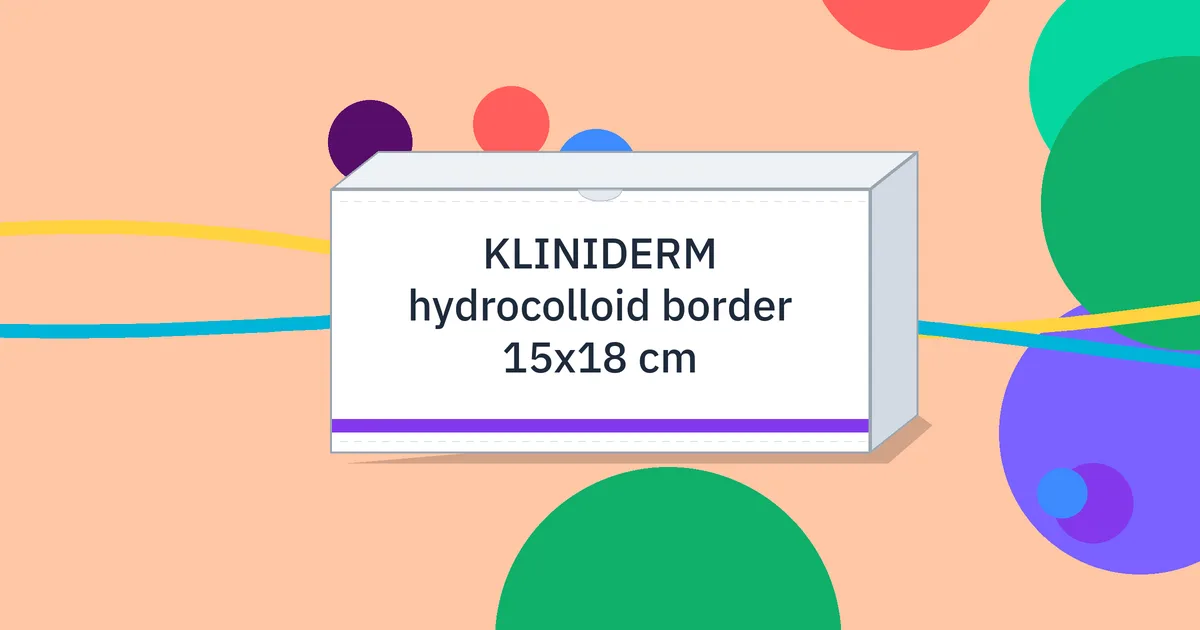 Symbolbild: Packung mit der Aufschrift KLINIDERM hydrocolloid border 15x18 cm (PZN 12477084) – Verfügbarkeit und Bezug in Apotheken in Frankfurt am Main