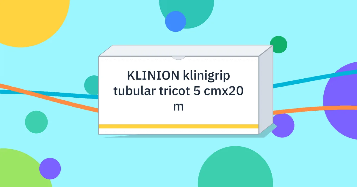 Symbolbild: Packung mit der Aufschrift KLINION klinigrip tubular tricot 5 cmx20 m (PZN 19851769) – Verfügbarkeit und Bezug in Apotheken in Frankfurt am Main