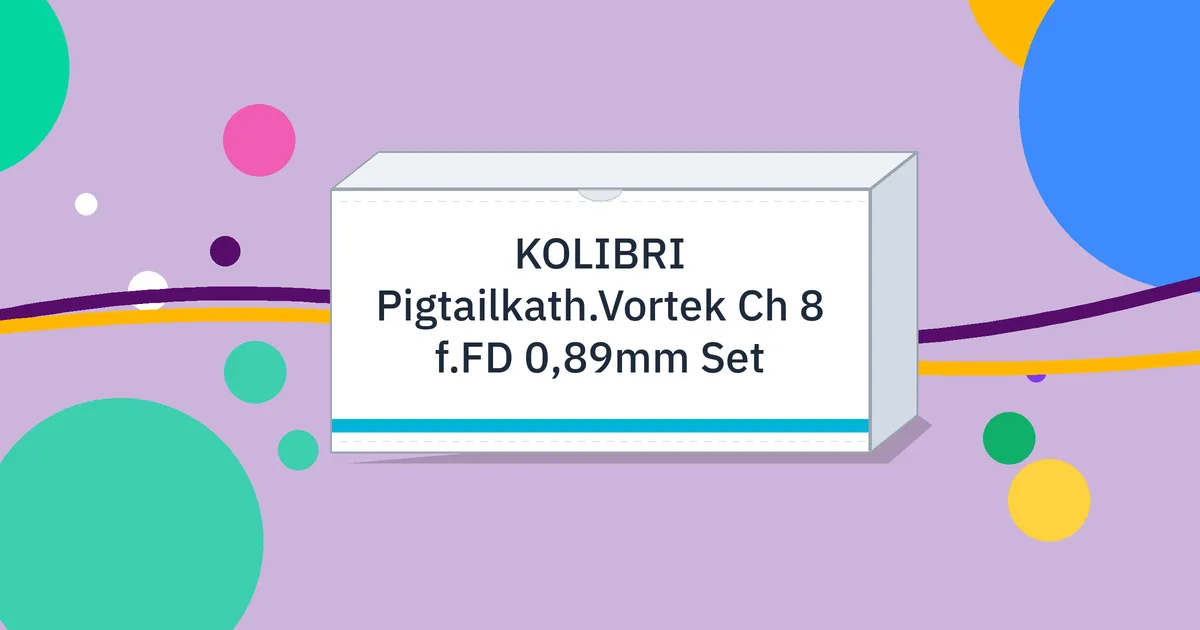 Symbolbild: Packung mit der Aufschrift KOLIBRI Pigtailkath.Vortek Ch 8 f.FD 0,89mm Set (PZN 17999284) – Verfügbarkeit und Bezug in Apotheken in Frankfurt am Main