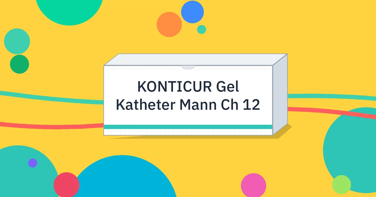 Symbolbild: Packung mit der Aufschrift KONTICUR Gel Katheter Mann Ch 12 (PZN 10099293) – Verfügbarkeit und Bezug in Apotheken in Frankfurt am Main