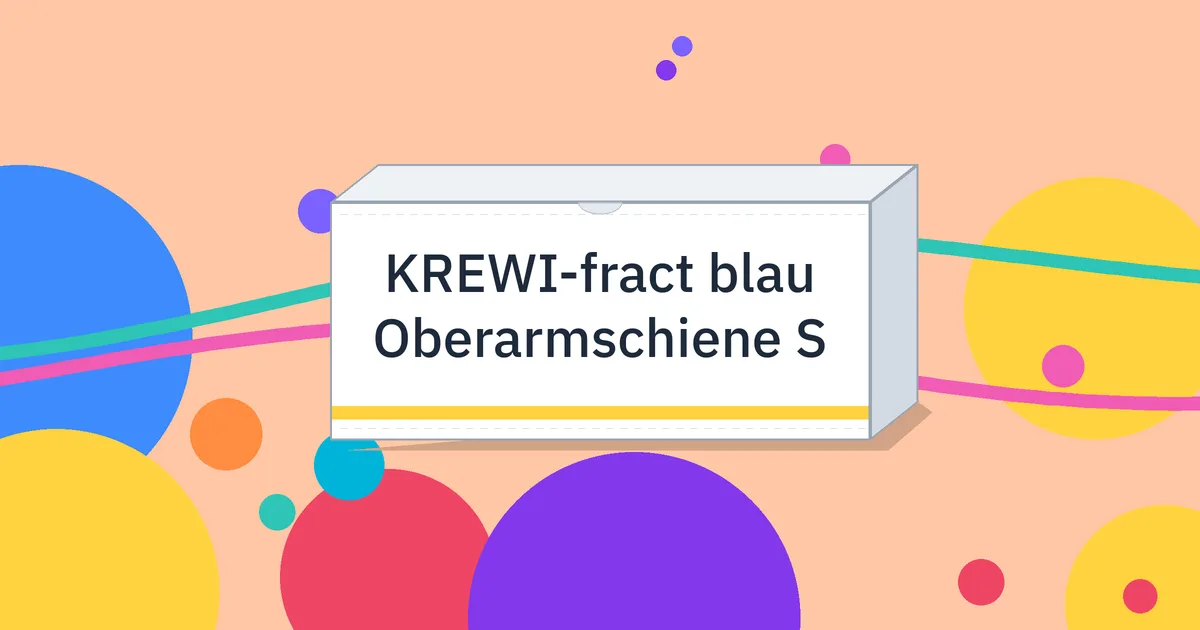 Symbolbild: Packung mit der Aufschrift KREWI-fract blau Oberarmschiene S (PZN 17299658) – Verfügbarkeit und Bezug in Apotheken in Frankfurt am Main