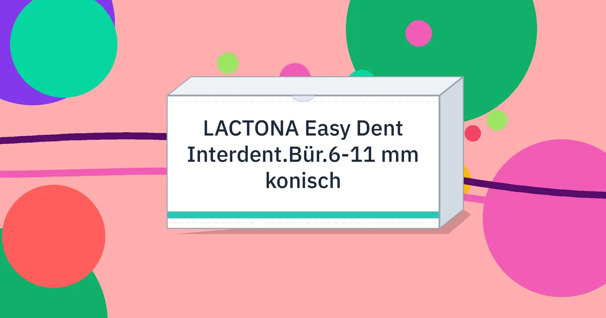 Symbolbild: Packung mit der Aufschrift LACTONA Easy Dent Interdent.Bür.6-11 mm konisch (PZN 07232699) – Verfügbarkeit und Bezug in Apotheken in Frankfurt am Main