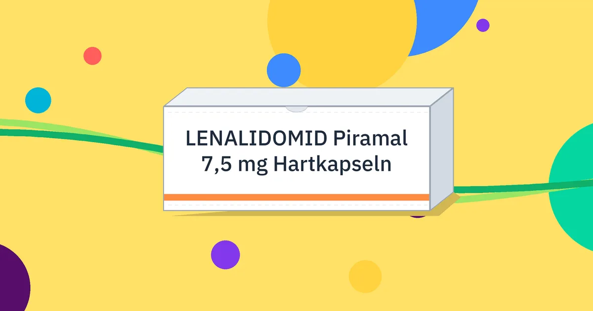 Symbolbild: Packung mit der Aufschrift LENALIDOMID Piramal 7,5 mg Hartkapseln (PZN 17621367) – Verfügbarkeit und Bezug in Apotheken in Frankfurt am Main