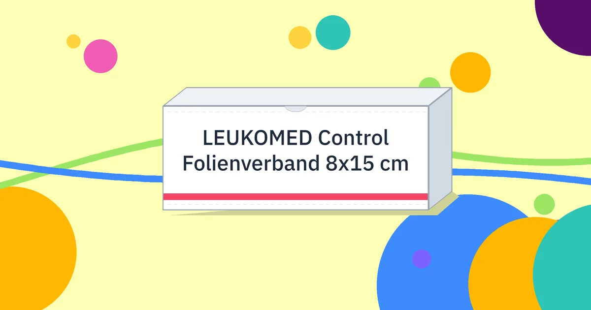 Symbolbild: Packung mit der Aufschrift LEUKOMED Control Folienverband 8x15 cm (PZN 11034290) – Verfügbarkeit und Bezug in Apotheken in Frankfurt am Main