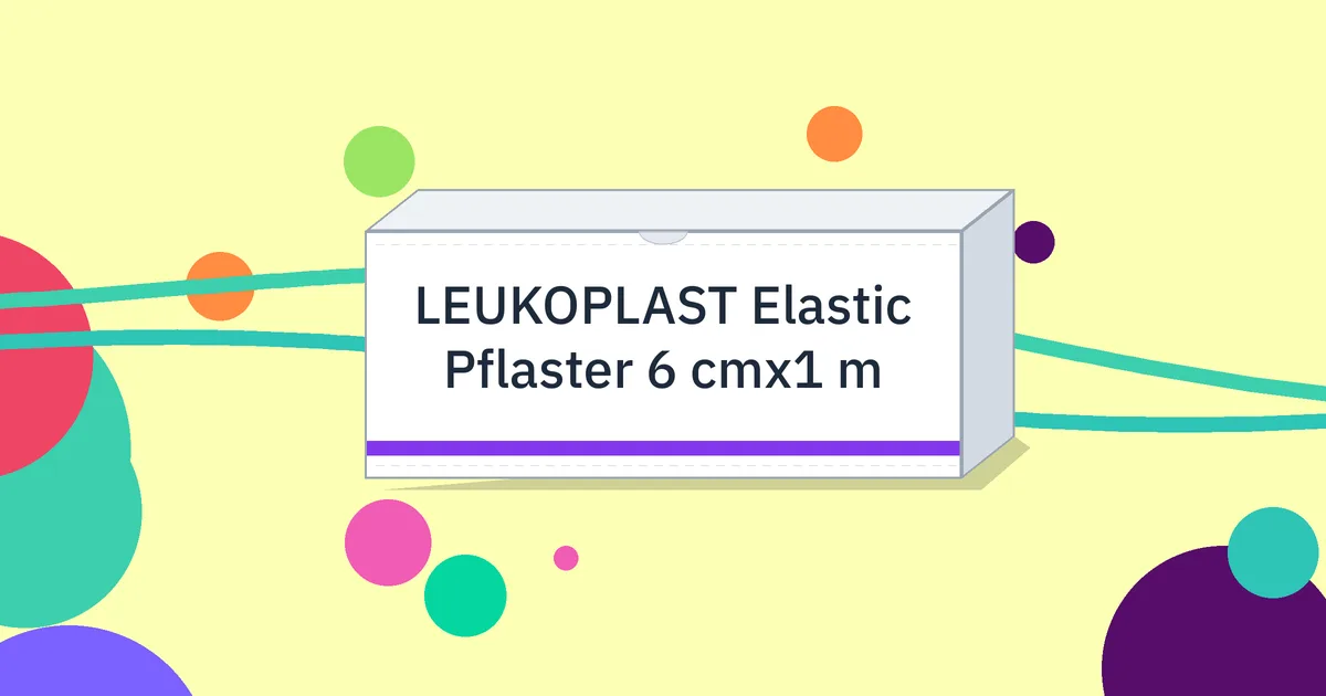 Symbolbild: Packung mit der Aufschrift LEUKOPLAST Elastic Pflaster 6 cmx1 m (PZN 14219802) – Verfügbarkeit und Bezug in Apotheken in Frankfurt am Main