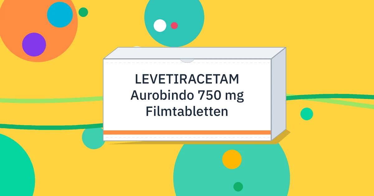 Symbolbild: Packung mit der Aufschrift LEVETIRACETAM Aurobindo 750 mg Filmtabletten (PZN 09478737) – Verfügbarkeit und Bezug in Apotheken in Frankfurt am Main