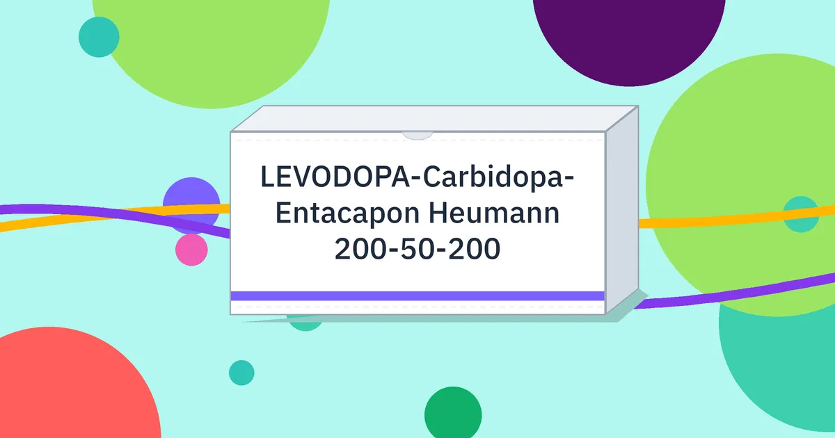 Symbolbild: Packung mit der Aufschrift LEVODOPA-Carbidopa-Entacapon Heumann 200-50-200 (PZN 17149002) – Verfügbarkeit und Bezug in Apotheken in Frankfurt am Main
