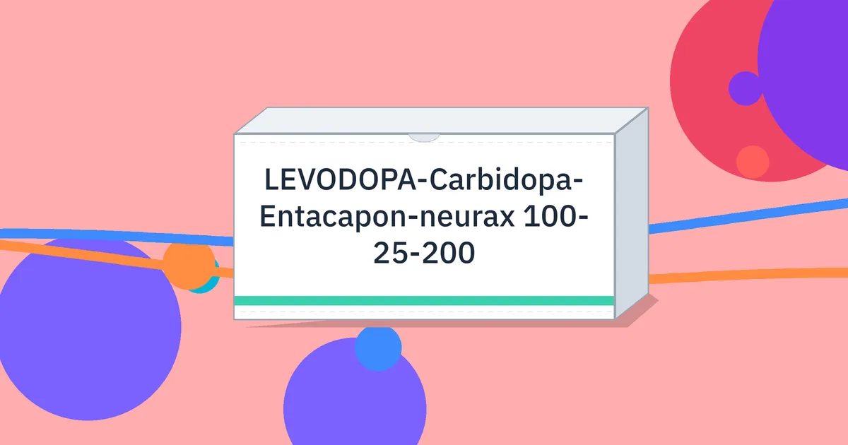 Symbolbild: Packung mit der Aufschrift LEVODOPA-Carbidopa-Entacapon-neurax 100-25-200 (PZN 10303196) – Verfügbarkeit und Bezug in Apotheken in Frankfurt am Main