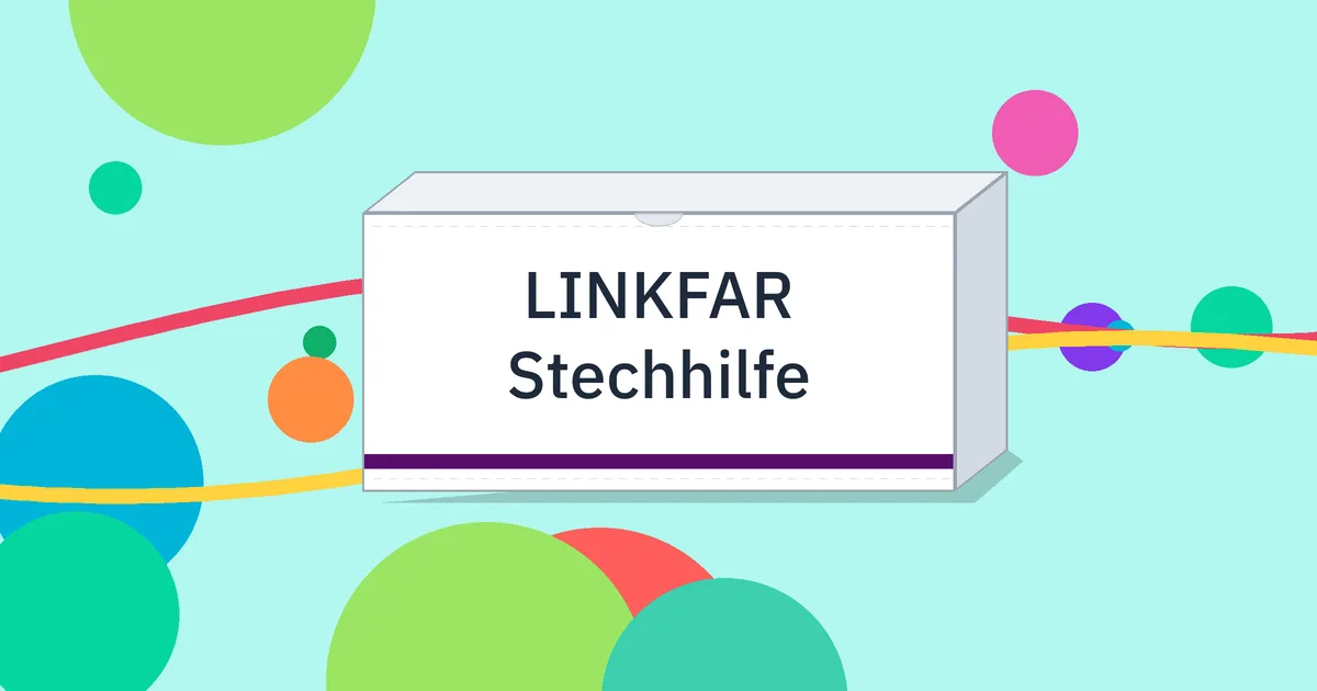 Symbolbild: Packung mit der Aufschrift LINKFAR Stechhilfe (PZN 19124756) – Verfügbarkeit und Bezug in Apotheken in Frankfurt am Main