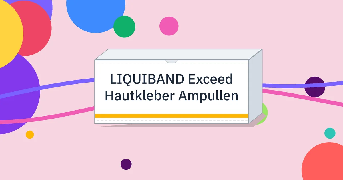 Symbolbild: Packung mit der Aufschrift LIQUIBAND Exceed Hautkleber Ampullen (PZN 13541654) – Verfügbarkeit und Bezug in Apotheken in Frankfurt am Main