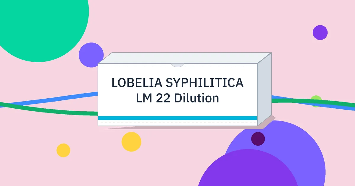 Symbolbild: Packung mit der Aufschrift LOBELIA SYPHILITICA LM 22 Dilution (PZN 13534890) – Verfügbarkeit und Bezug in Apotheken in Frankfurt am Main